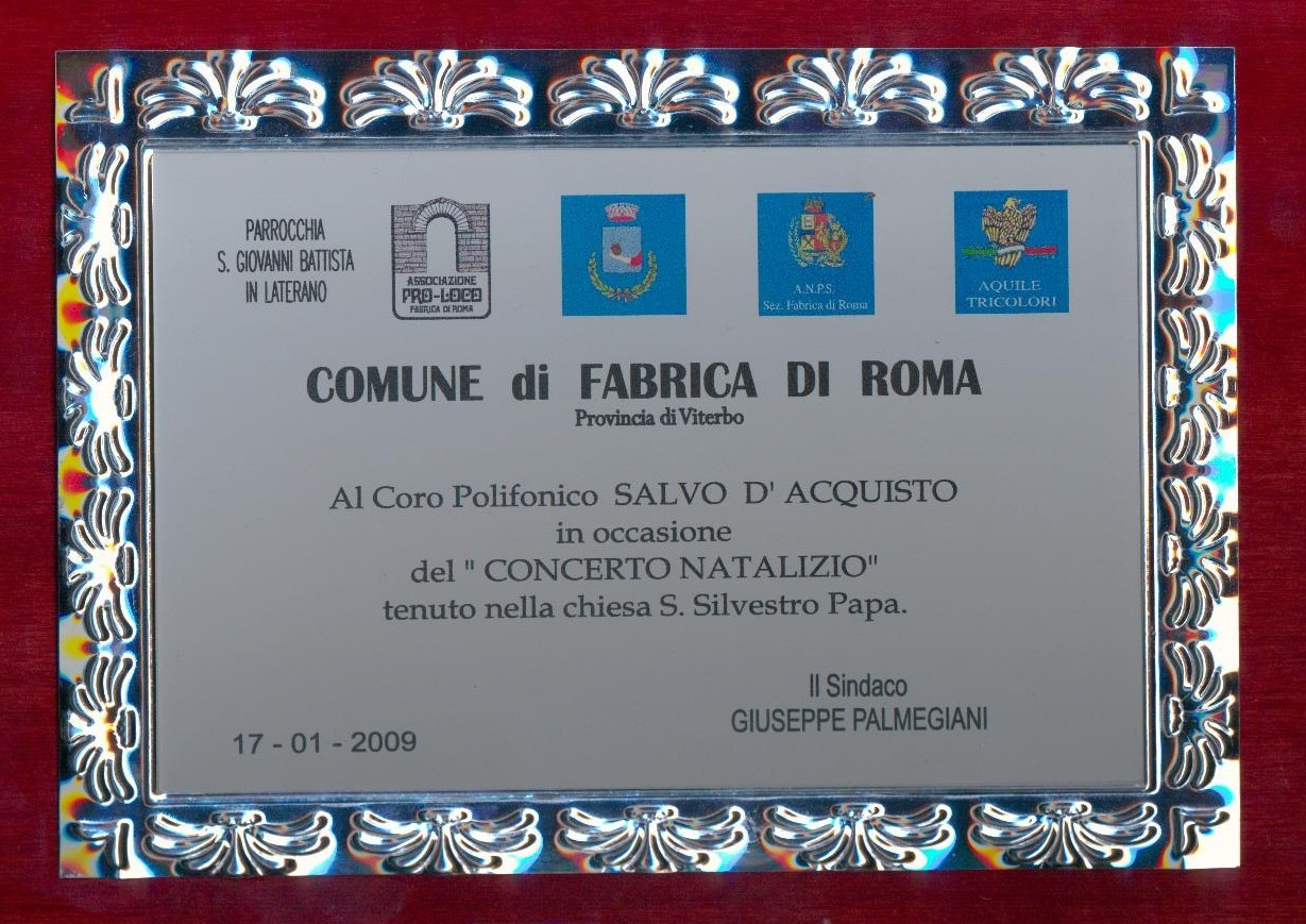 2009 FABRICA DI ROMA 17 gen - Concerto Natalizio